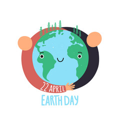 Biodiversity green poster hands hugging earth Vector Image