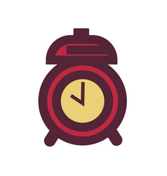 Red classic alarm clock with bell Royalty Free Vector Image