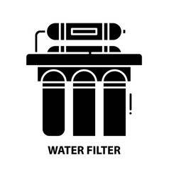 Water filter icon black sign with editable Vector Image