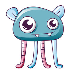 Blue long leg monster icon cartoon style Vector Image