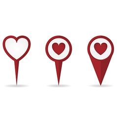 Heart with location mark love direction line icon Vector Image