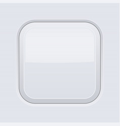 White interface square button blank 3d icon Vector Image