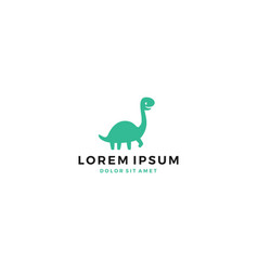 Cartoon brontosaurus dinosaur with a banner Vector Image