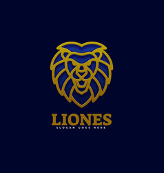 Letter v lion head elegant luxury logo design Vector Image