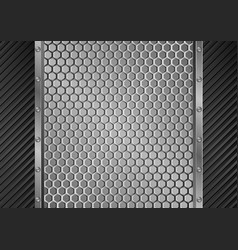 Gray and red metallic background metal grate Vector Image