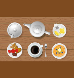 Tea party set Royalty Free Vector Image - VectorStock