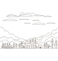 Mountain ridge hand drawing alpine panorama Vector Image
