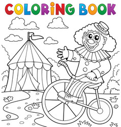 Coloring book with happy clown 9 Royalty Free Vector Image