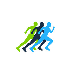 Runner logo fast moving man silhouette with speed Vector Image