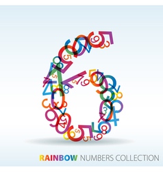 Rainbow number six Royalty Free Vector Image - VectorStock
