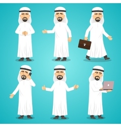 Set of businessman saudi arab man logo Royalty Free Vector