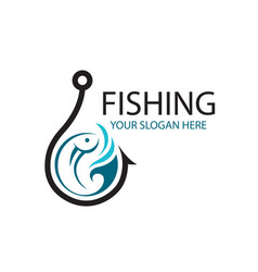 Fishing hook and fish Royalty Free Vector Image