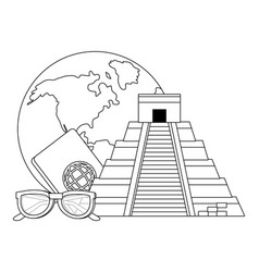 Kukulkan pyramid design Royalty Free Vector Image