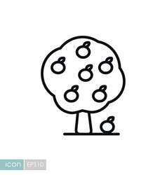 Apple tree isolated glyph icon graph symbol Vector Image