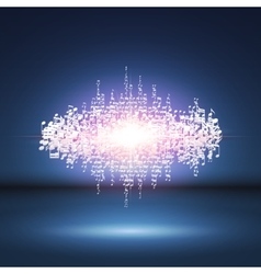 Exploding party music wave made of notes Vector Image