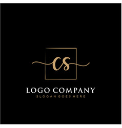 Cs initial handwriting logo with circle template Vector Image