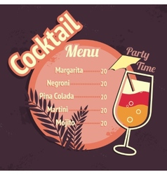 Restaurant or wine and cocktails bar menu design Vector Image