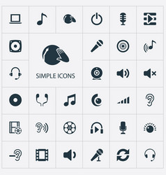 Set of simple play icons Royalty Free Vector Image