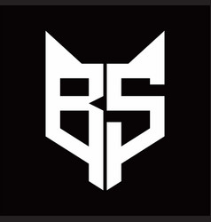 Bs logo monogram with four cone rounded Royalty Free Vector