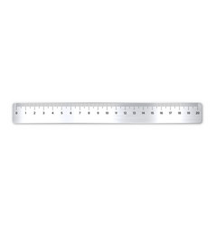 Realistic brushed metal ruler with measurement Vector Image