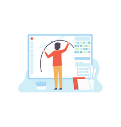 People creating digital content set technology Vector Image