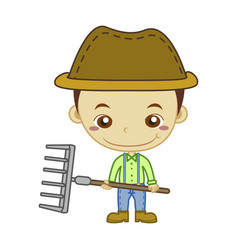 Occupation flashcard with farmer Royalty Free Vector Image