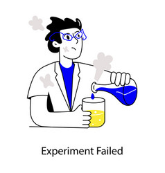 Cartoon boy scientist doing volcano experiment Vector Image