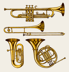 Jazz classical wind instruments set musical Vector Image