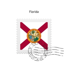State florida flag postage stamp Royalty Free Vector Image