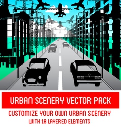 Urban Scenery Pack Royalty Free Vector Image - VectorStock