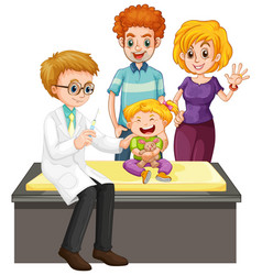 Doctor examining little girl Royalty Free Vector Image