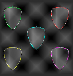Set transparent shields Royalty Free Vector Image