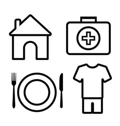 4 basic human needs outline icon Royalty Free Vector Image
