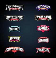 Sport emblem typography set super logo for your Vector Image