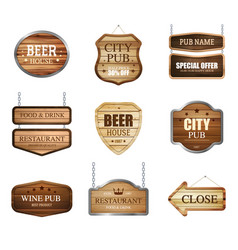 Wooden banner Royalty Free Vector Image - VectorStock