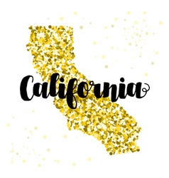 Shiny golden glitter on white background Vector Image