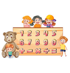 Counting number 0 to 9 for kids Royalty Free Vector Image