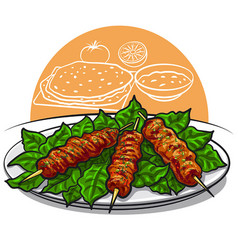 Meat kebab Royalty Free Vector Image - VectorStock