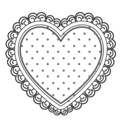 Pink color double heart with decorative frame Vector Image