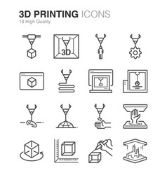 3d printing orthogonal icons Royalty Free Vector Image