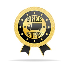 Free shipping gold emblem Royalty Free Vector Image