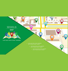 Flat global positioning system template Royalty Free Vector