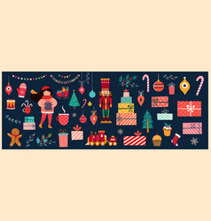 Christmas vintage banner Royalty Free Vector Image