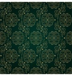 Green gold floral seamless pattern background Vector Image