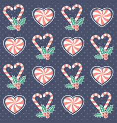 Christmas seamless pattern with candy canes Vector Image