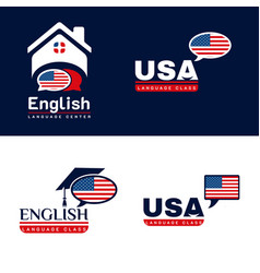 Learning french language class logo language Vector Image