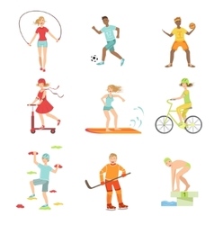 People Enjoying Physical Activities Royalty Free Vector