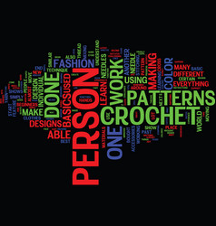 Beginner crochet text background word cloud Vector Image