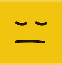 Stupid sad emoticon in doodle style cartoon face Vector Image