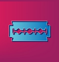 Razor blade sign blue 3d printed icon on Vector Image
